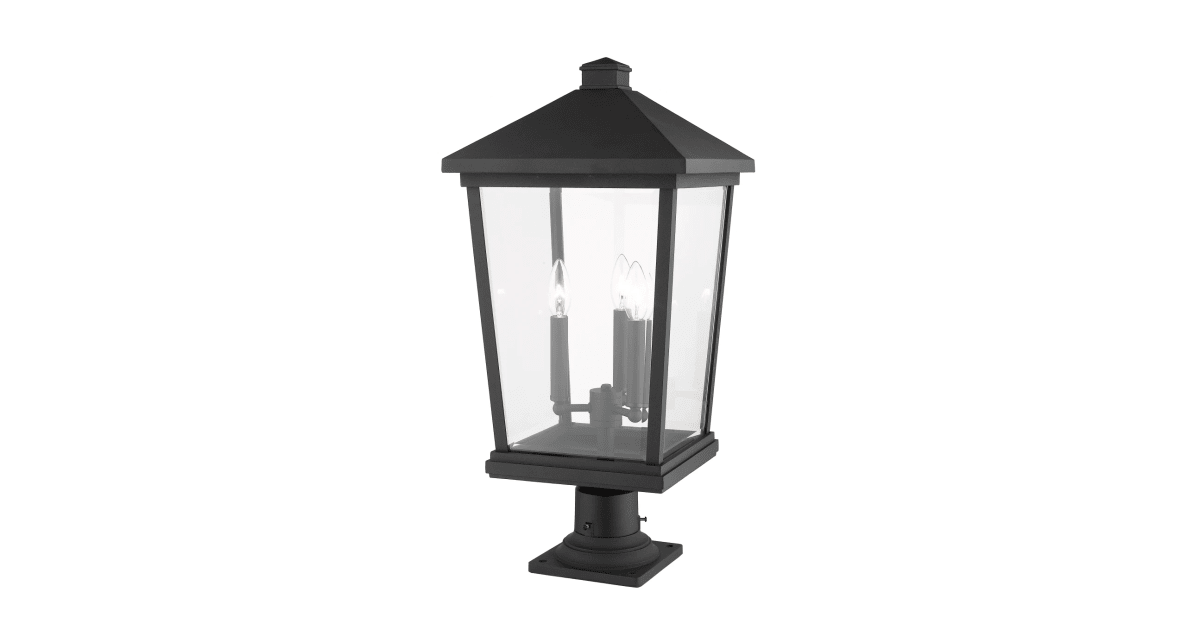 Z-Lite 568PHXLR-533PM-BK Beacon 3 Light 25" Tall Outdoor Pier Mount ...