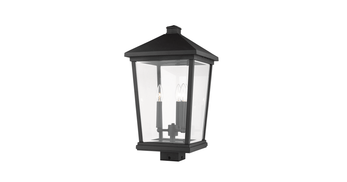 Z-Lite 568PHXLS-BK Beacon 3 Light 22" Tall Outdoor Single Head Post Light | Ferguson Home