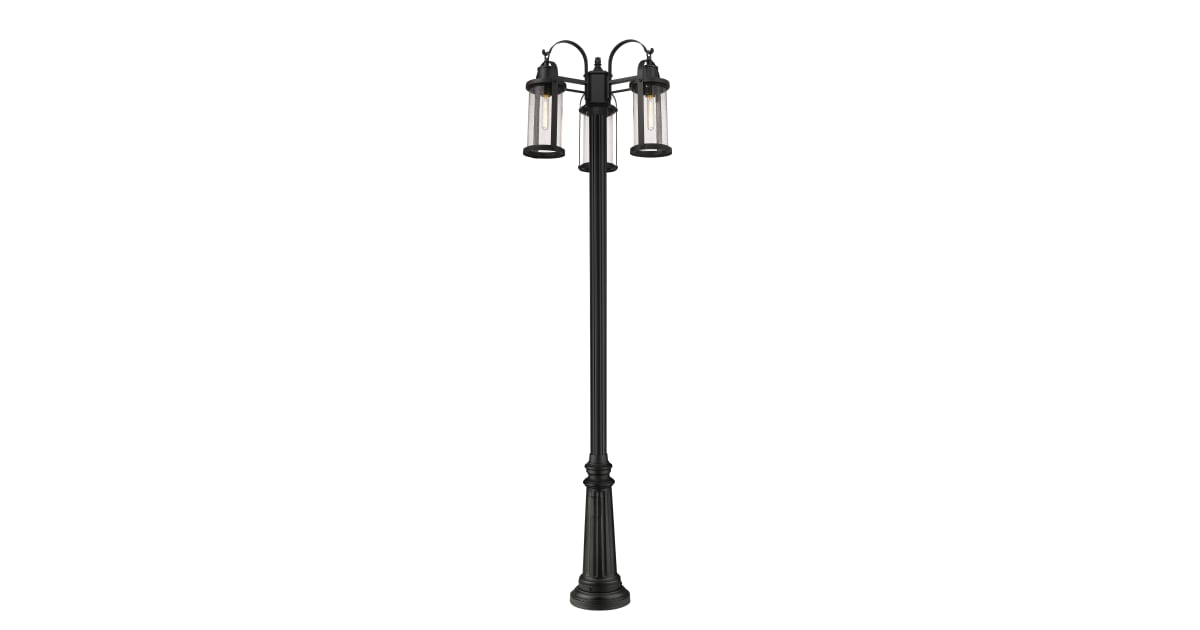 Z-Lite 569MP3-511P-BK Roundhouse 3 Light 115" Tall Outdoor Multi Head ...