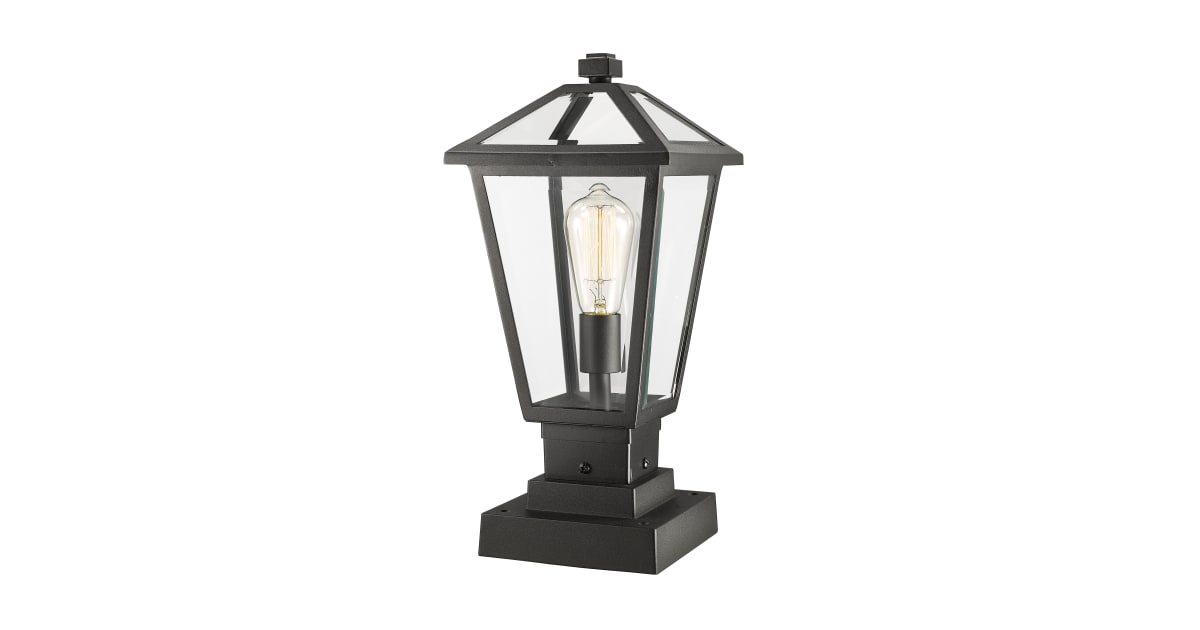 Z-Lite 579PHMS-SQPM-BK Talbot 18" Tall Outdoor Pier Mount Post Light ...