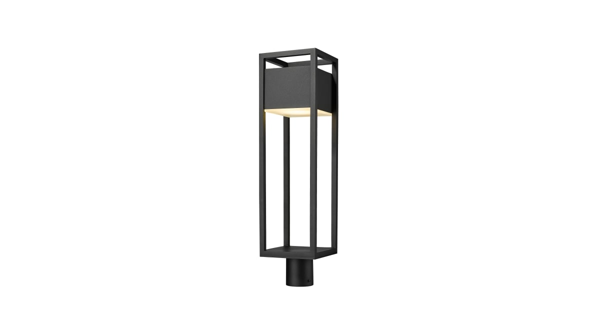 Z-Lite 585PHBR-BK-LED Barwick 27" Tall LED Outdoor Single Head Post ...