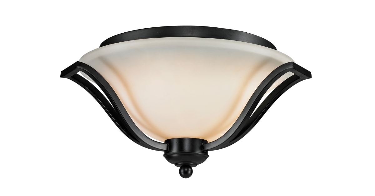 Z-Lite 702F3-BRZ Lagoon 3 Light Flushmount Ceiling Fixture with Matte ...