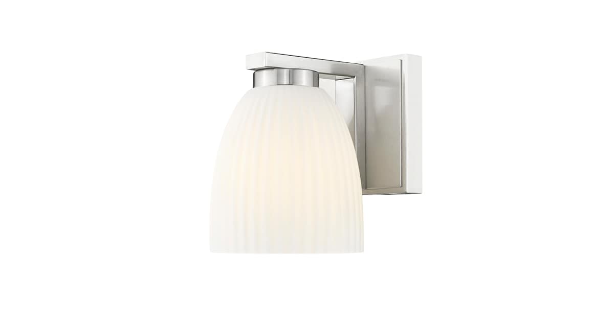 Z-Lite 7518-1S-BN Naya 7" Tall Bathroom Sconce with Ribbed, Matte Opal ...