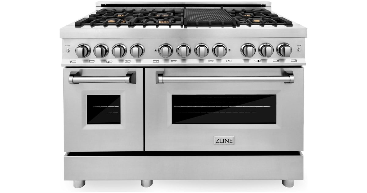 ZLINE RA-BR-48 Legacy 48 Inch Wide 6 Cu. Ft. Free Standing Dual Fuel ...