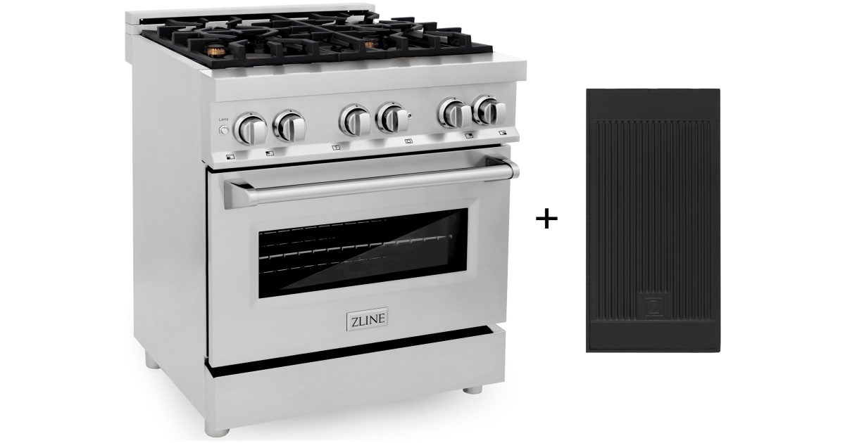 ZLINE RA-BR-GR-30 Legacy 30 Inch Wide 4 Cu. Ft. Free Standing Dual Fuel ...