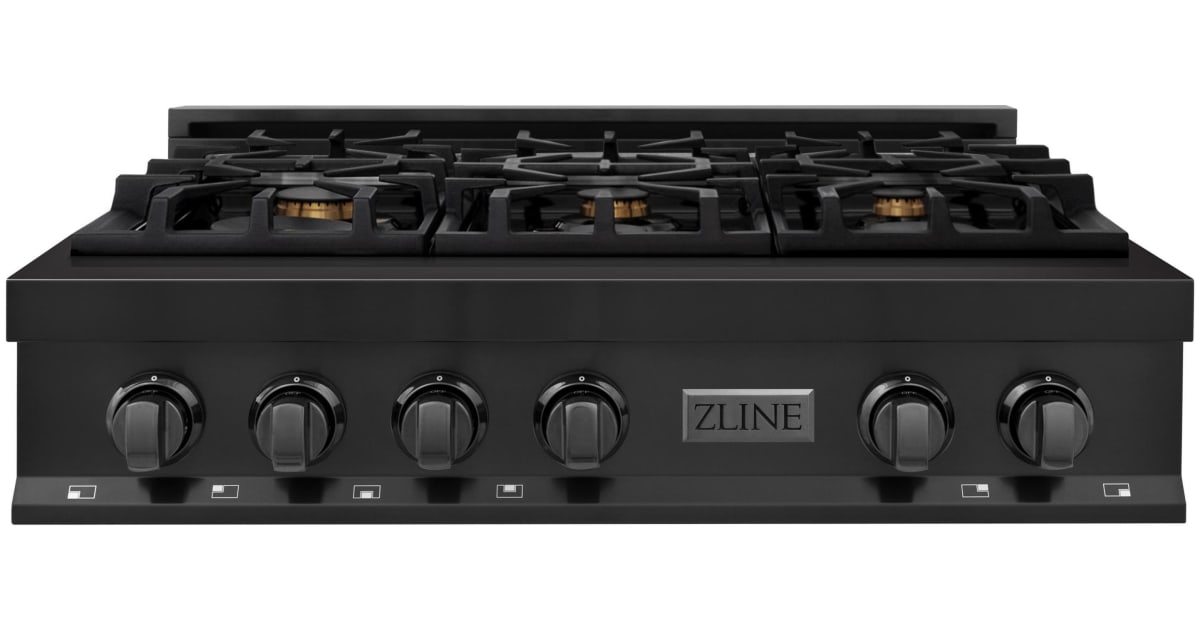 ZLINE RTB-BR-36 36 Inch Wide 6 Burner Natural Gas Rangetop with Brass ... ZLINE RTB-BR-36 36 Inch Wide 6 Burner Natural Gas Rangetop with Brass ...