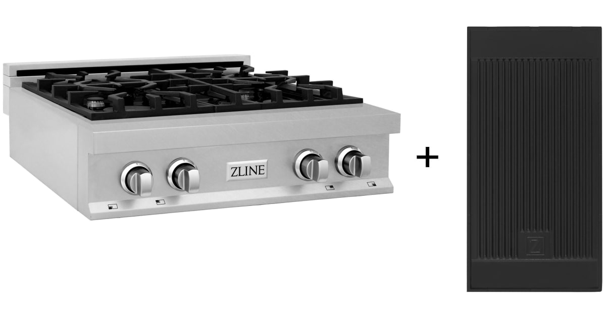 ZLINE RTS-GR-30 30 Inch Wide 4 Burner Natural Gas Rangetop with LP ...