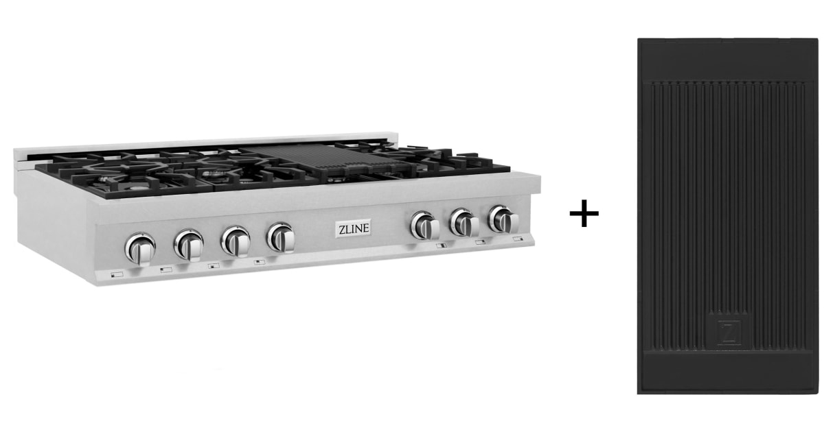 ZLINE RTS-GR-48 48 Inch Wide 7 Burner Natural Gas Rangetop with Knob ...