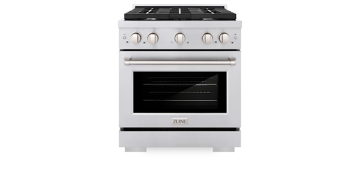 ZLINE SDR30 30 Inch Wide 4.2 Cu. Ft. Free Standing Dual Fuel Range with ...