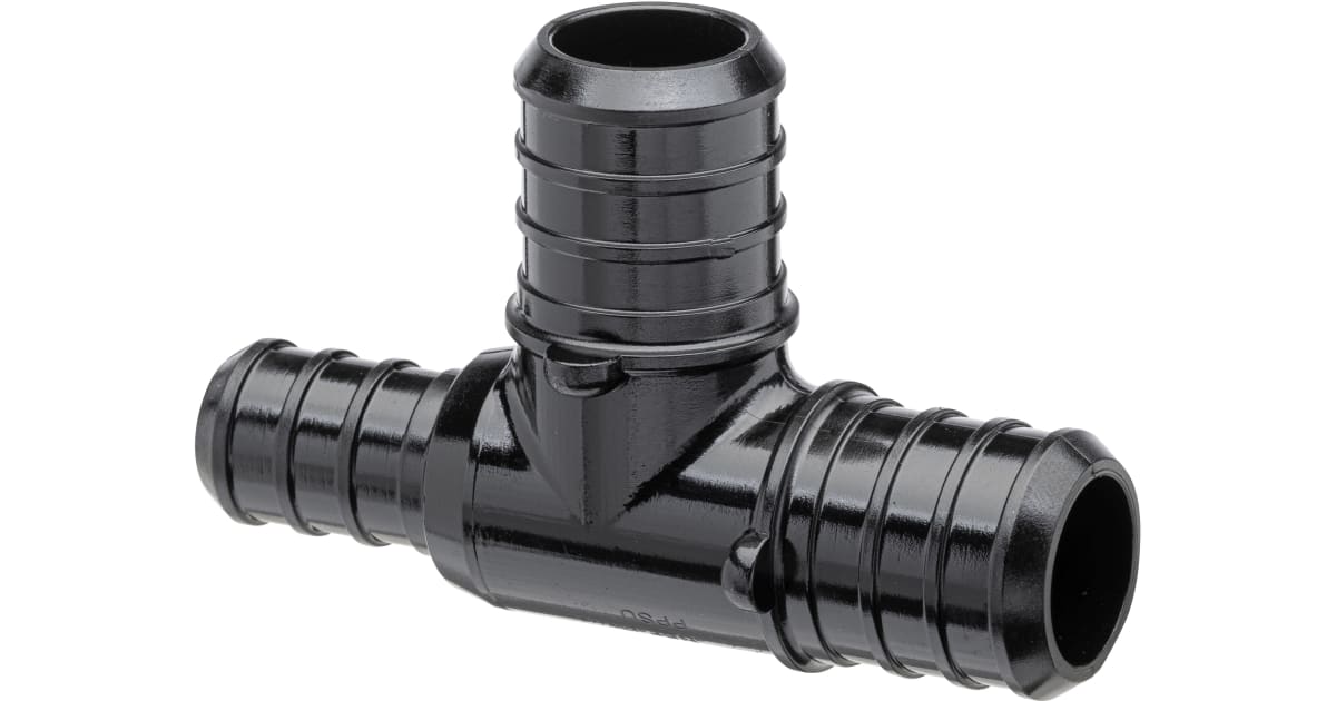 Zurn QQPT434X Qicksert Polymer Tee - 3/4" Barb X 1/2" Barb X 3/4" Barb ...