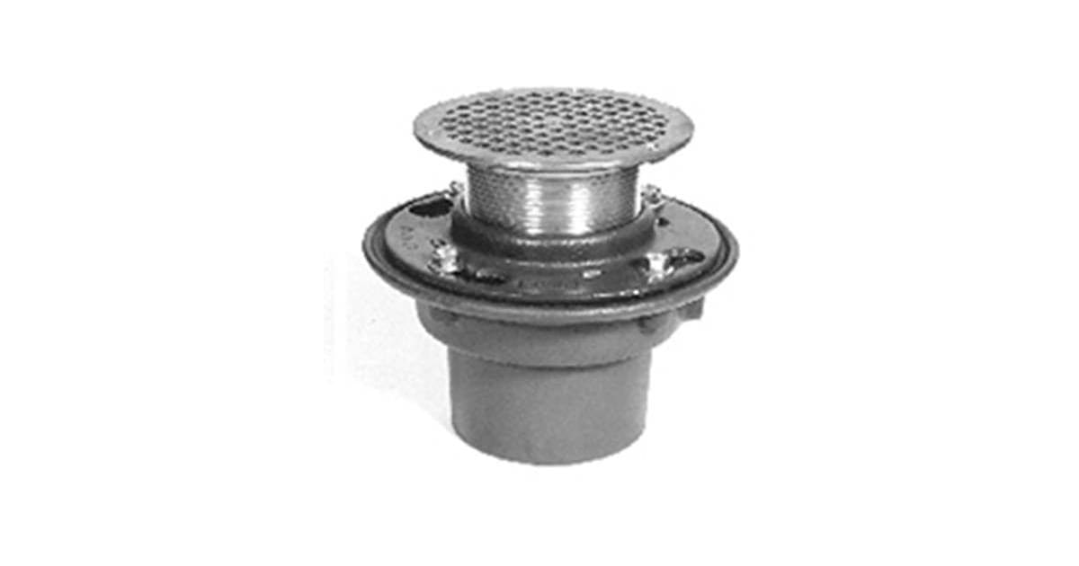 Zurn ZN415-2NH-6S-P ZN415 Adjustable Round Cast Iron Floor Drain ...