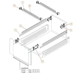 Blum ZRM.0004 METABOX Hanging Rail Lateral Bracket for | Build.com