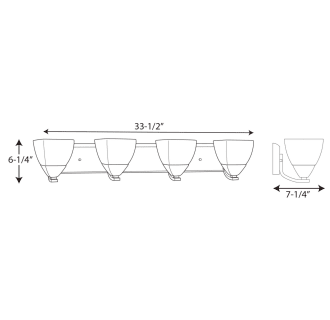 Progress Lighting P2703-75 Appeal 34" Wide 4 Light Vanity | Build.com