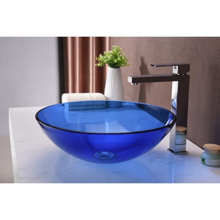 Anzzi LS-AZ031 Halo 16-1/2" Glass Vessel Bathroom Sink - Pop-Up Drain ...