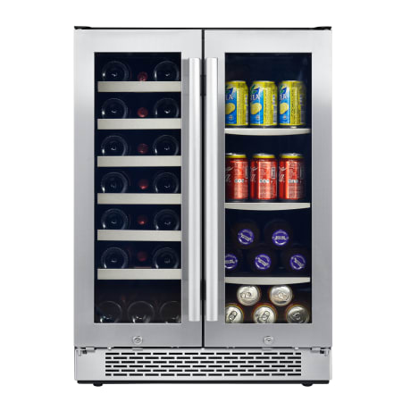 Avallon 24 Inch Wide 21 Bottle Capacity 64 Can Capacity Beverage Center ...