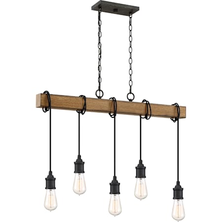 Bellevue MVLCH95142WBLK Drea 5 Light 36" Wide Abstract Linear ...