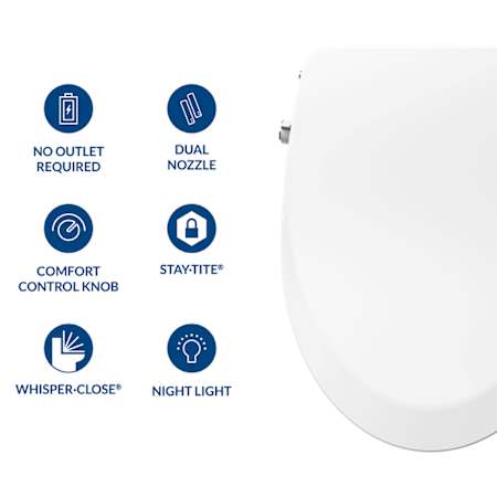 Bemis HV500E 000 Haven Elongated Plastic Bidet Seat | Ferguson Home