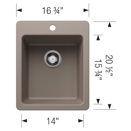 Blanco 443235 Liven 16-3/4" Drop-In/Undermount Single Basin SILGRANIT ...