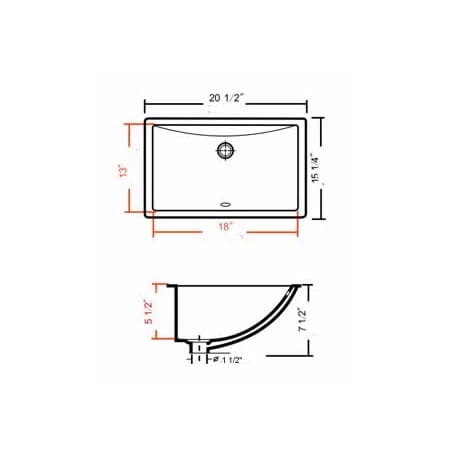 Build Essentials DLS1813WH 18" Rectangular Undermount Bathroom Sink ...