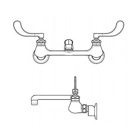 Chicago Faucets 540-LD317WXFABCP Wall Mounted Service Sink Faucet with ...