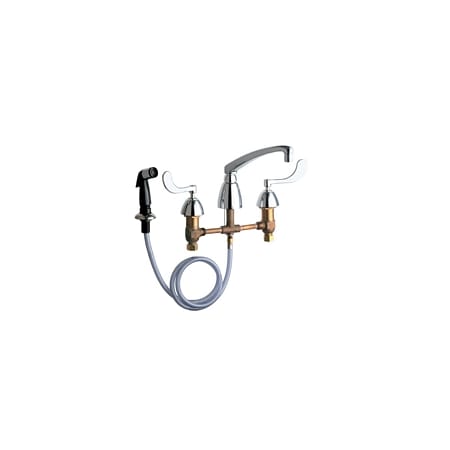 Chicago Faucets 200-AL8E35-317ABCP Commercial Grade Kitchen Faucet with ...