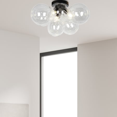 Dainolite CMT-143FH-CLR-AGB Comet 3 Light 14" Wide Semi-Flush Ceiling ...