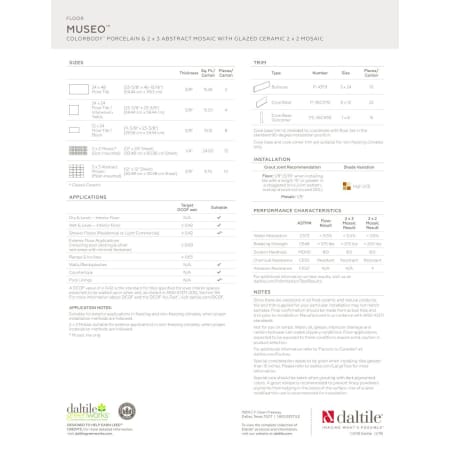 Daltile MU3122MS1P2 Museo - 2" x 2" Square Straight Joint Mosaic ...