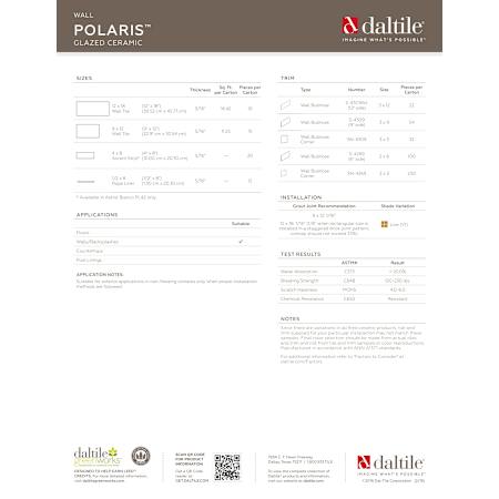 Daltile PL221/28ROPE1P2 Polaris - 8" x 1/2" Rope Liner Tile - Polished ...