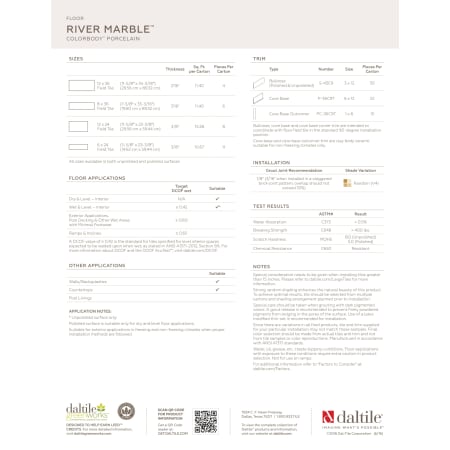 Daltile RM9312361L River Marble - 12" x 36" Rectangle Floor and Wall ...