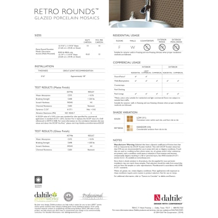 Daltile RR1011PNYRDMS1P Porcelain Denim Blue Wall Tile - 1/2" X 1/2 ...