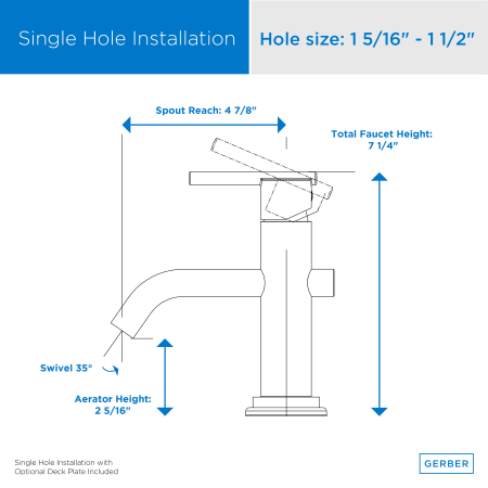 Danze Parma 1.2 GPM Single Hole Bathroom Faucet with Curved Spout ...