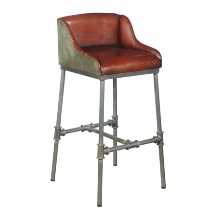 Delacora DS-P006044 Brandon 22" Wide Aluminum Framed Leather Bar Stool ...
