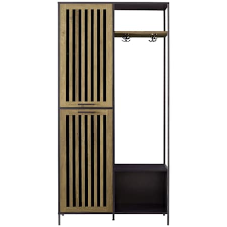 Delacora BDT72SLDDW Mercury 36" W Rustic Industrial Slat Wood Door ...