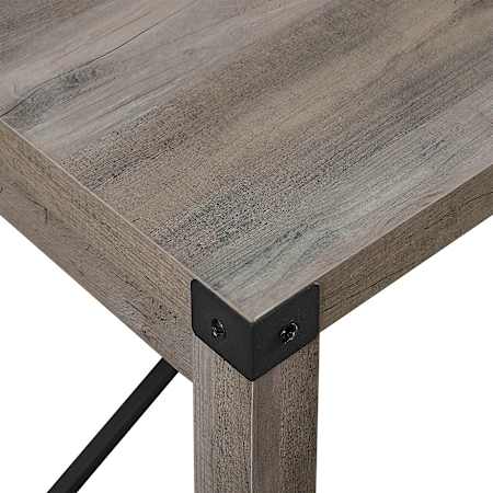 Delacora BDW48MWGW 48" Long Rustic Industrial Dining Table | Build.com
