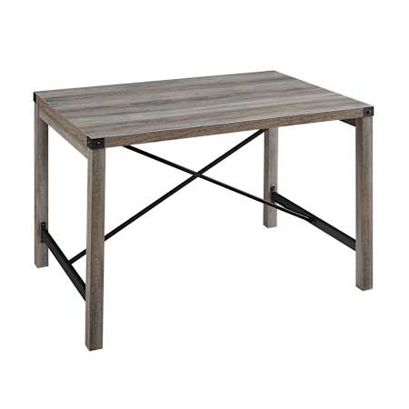Delacora BDW48MWGW 48" Long Rustic Industrial Dining Table | Build.com
