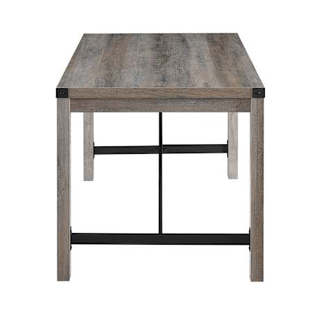 Delacora BDW48MWGW 48" Long Rustic Industrial Dining Table | Build.com