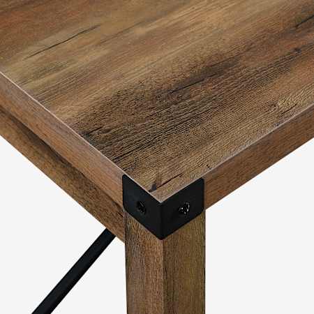 Delacora BDW48MWGW 48" Long Rustic Industrial Dining Table | Build.com