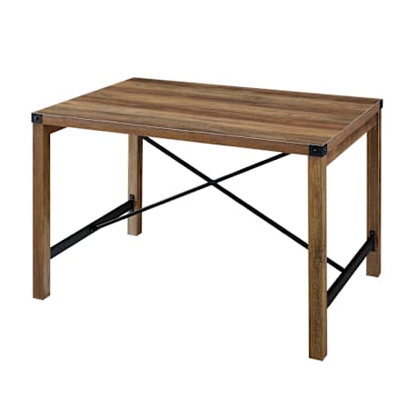 Delacora BDW48MWGW 48" Long Rustic Industrial Dining Table | Build.com