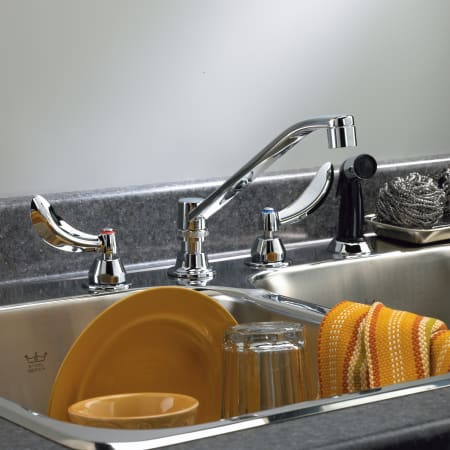 Delta 27C1124 Double Handle 1.5GPM Ceramic Disc Below Deckmount Kitchen ...