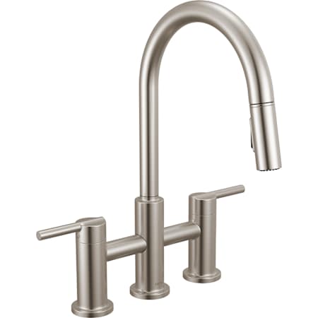 Delta 39876LF-SS Nicoli 1.8 GPM Single Hole Pull Down Bridge Kitchen ...