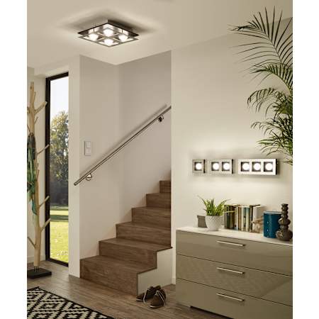 Eglo 94233A Bellamonte 11" Wide 4 Light Square LED Semi Flush Ceiling ...