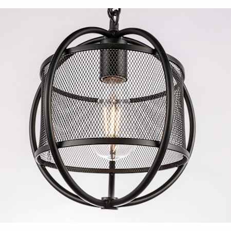 Elegant Lighting LD5041D10BK Zeke Single Light 10" Wide Pendant ...