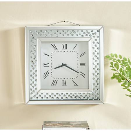 Elegant Lighting MR9114 20" x 2" Sparkle MDF Analog Wall Mounted Clock ...
