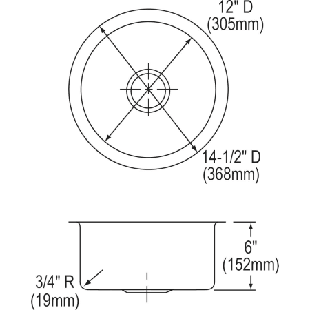 Elkay DXUH12FB Dayton 12" Single Basin Undermount 18- Gauge Stainless ...