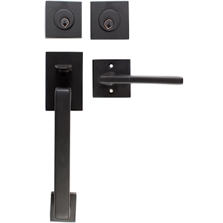 Emtek 4830US19 Baden Double Cylinder Keyed Entry Handleset | Ferguson Home