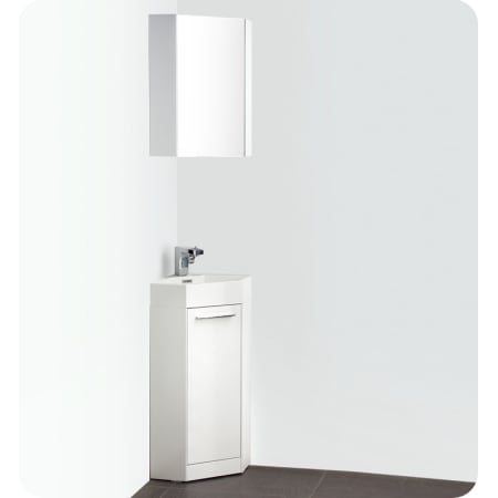 Fresca FVN5082WH Coda 14" MDF Corner Single Basin Vanity Set with ...