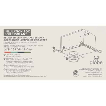 Globe Electric 9212701 Recessed Lighting IC Rated Insulation Box ...