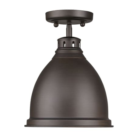 Golden Lighting 3602-FM RBZ-RBZ Duncan 1 Light 8-7/8" Wide Semi Flush ...