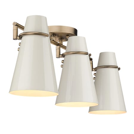 Golden Lighting 2122-3SF MBS-BLK Reeva 3 Light 29" Wide Semi-Flush ...