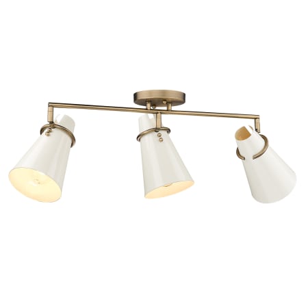 Golden Lighting 2122-3SF MBS-BLK Reeva 3 Light 29" Wide Semi-Flush ...
